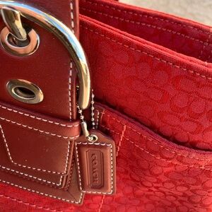 Coach | Bags | Rare Coach Red Large Signature Business Tote | Poshmark